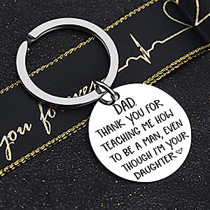 Dad Keychain From Daughter Step Dad Gifts for Dad From Daughter Dad Birthday Gift Best Dad Ever Gifts Father's Day Thanksgiving Valentine’s Day Keychain to Papa