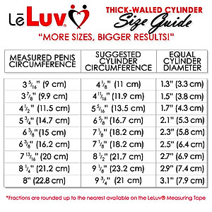 LeLuv 6mm Thick Walled Cylinder 2.1" x 9" for Penis Pumps, Seamless Untapered Clear Acrylic Adult Toy with Measurement Marks and Locking Vacuum Fitting