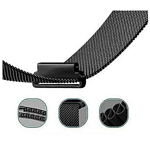 ACESTAR 2Pack Compatible with Samsung Galaxy Watch 46mm/Galaxy Watch 3 45mm bands,2Pack 22mm Stainless Steel Metal+Mesh Loop Bands for Galaxy 3 Watch Bands 45mm/Galaxy S3 Bands Men Women