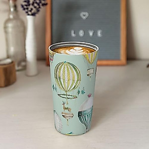 WANGXUEE Cartoon Balloon Print 500ml Stainless Steel Travel Tumbler Double Wall Vacuum Insulated Coffee Mug