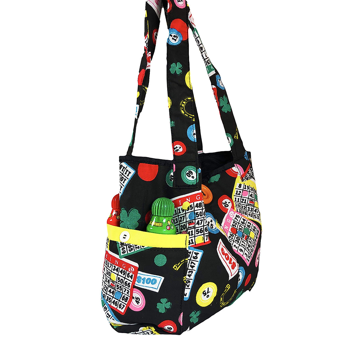 Fashionable Quilted Bingo Bag w/ One Large and Three Small Interior Pockets