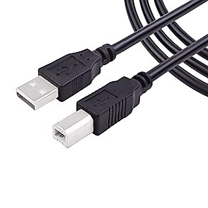 USB 2.0 Printer Cable - USB A Male to B Male Data Transfer Cord, USB B Cable Stable High Speed Printer Cable Type B Print USB Cord Compatible with Hp, Canon, Brother, Samsung, Dell ect 5FT