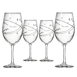 Rolf Glass "Space All Purpose Wine Glass 18 ounce | American Made Glass Design | Comets | Planets and Stars | for the Space Enthusiast's Thirst (Set of 4)
