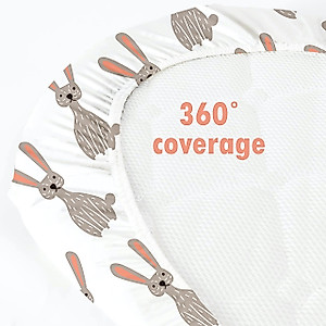 WOOLY HEROES MagicFit Bassinet Sheets: Adaptable 2-Pack for Baby Girls & Boys - Ultra-Soft, Versatile Fit for Halo, Hourglass, Rectangle & Oval Mattresses - Charming Woodland Design