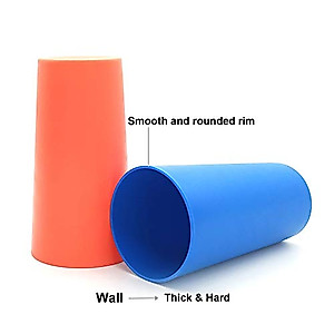 Unbreakable 26-ounce Plastic Tumbler Drinking Glasses, Set of 12 Multicolor - Dishwasher safe, BPA Free