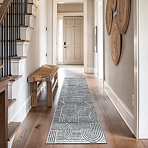 Rugshop Bohemian Stripe Arch Design High Traffic Living Room,Bedroom,Kitchen, Home Office Runner Rug 2' x 7' Cream