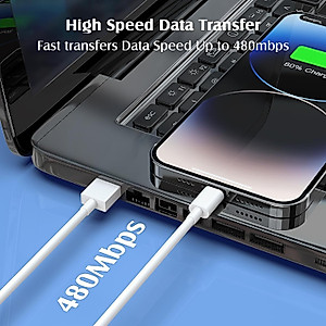 GKW Carplay iPhone Charger Cord 1ft [MFi Certified] Short USB to Lightning Charging Cable for iPhone 14/13/12/11/X/XR/XS Max/8/7/6 Plus, iPad, Aiapot Pro, 12 inch White 1-Pack