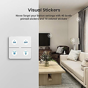BroadLink Wireless Smart Button, Remote Control Switch for Smart Home Devices and Scene Control, 3-Way Lights Control with Smart Light Switch, Works with IFTTT (Smart Button)