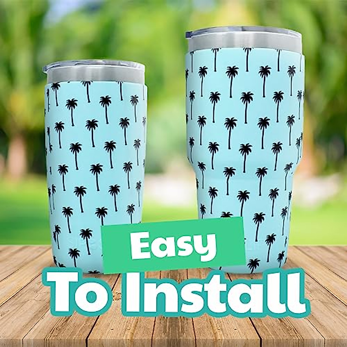 Sip Slip silicone tumbler sleeve - compatible with 30oz Yeti, RTIC, Ozark Trail, Magellan tumblers and more. Personalized Insulated Can Cooler covers (30 oz Watercolor)