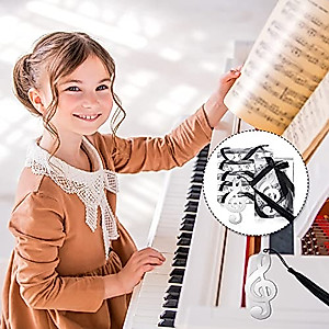 100 Pcs Musical Notes Bookmarks with Elegant Silk Tassel Music Metal Bookmarks Musical Wedding Favors Music Party Favors Gifts with Tassels and Gift Box for Students Band Office Book Piano Decorations