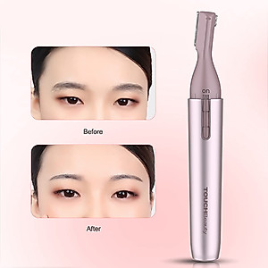 TOUCHBeauty Facial Hair Trimmer Eyebrow Shaper Wet & Dry Hair Removal for Face Legs Battery Powered Upgraded(Rose Gold)