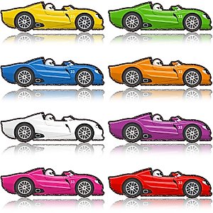 64 Pcs Colorful Race Cars Cutouts Race Cars Accents Paper Cars Cutouts Party Race Cars Bulletin Board Classroom Decor for Teacher Student Race Cars Party Supplies