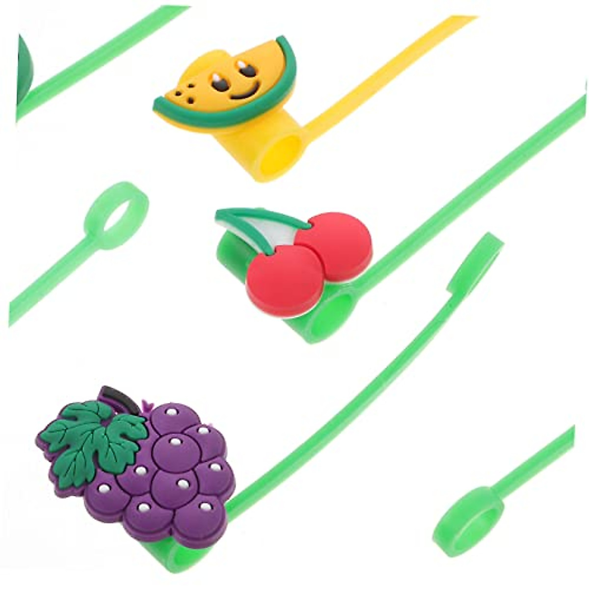 TENDYCOCO 10pcs Fruit Straw Cap Straw Accessories Juice Hat Cute Straw Cover Straw Covers Cute Straw Caps Kids Straw Topper Straw Decorative Cap Straw Tips Cap Pvc Automatic Child Fruit Tray