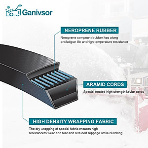 Ganivsor 106-4498 Drive Belt for Toro 726 OE 826 Stens 265-180 (1/2" X 43")