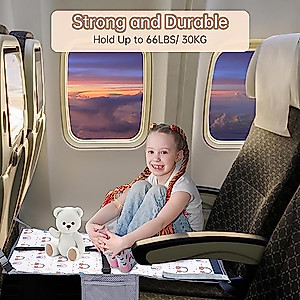 Airplane Seat Extender for Kids, Portable Toddler Airplane Bed, Baby Airplane Hammock Travel Essentials for Kids, 31.1x17.3in Foldable, Comfortable, Waterproof, Durable and Safe