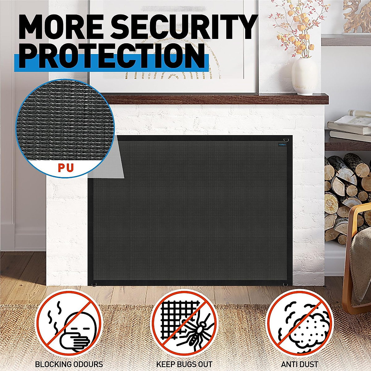 HOMWMPA Fireplace Cover Indoor, Fireplace Draft Stopper, Fireplace Blanket, Fireplace Draft Cover For Summer & Winter, Save Energy, Baby and Pet Proof, Anti-Dust, 39" W X 32" H