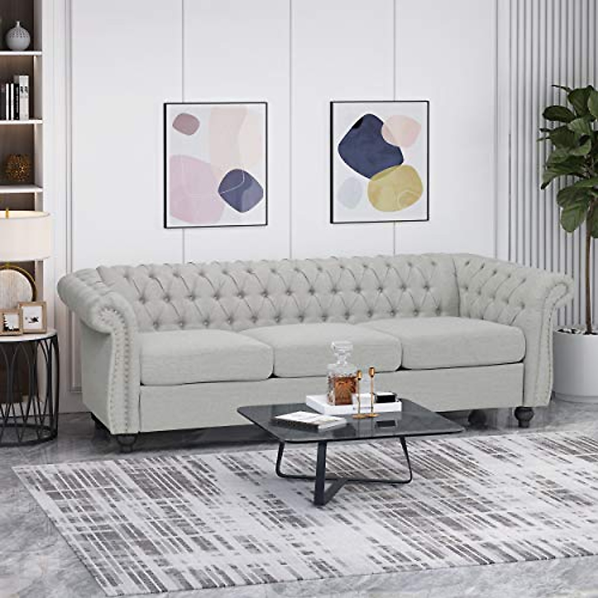 Christopher Knight Hom Norma Sofas, Cloud Gray, Dark Brown