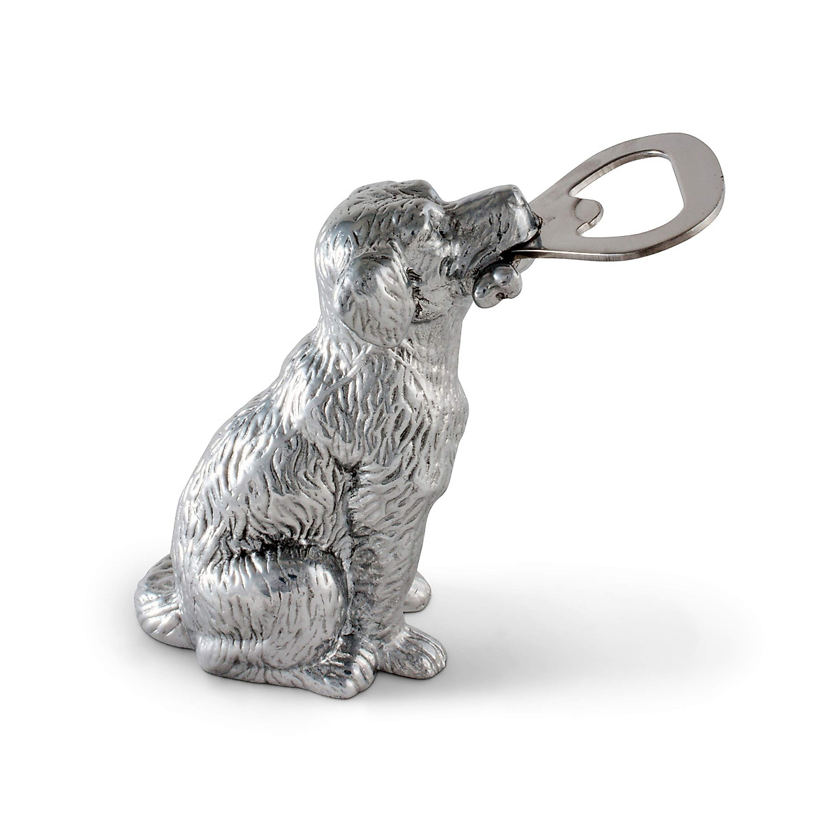 Arthur Court Designs Aluminum Labrador Hunting Dog Bottle Opener Forged Stainless Steel Head 4.5 inch Tall