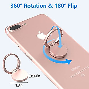 VOVIGGOL Cell Phone Ring Holder Finger Kickstand, 360° Rotation Cute Phone Ring Grip Phone Ring Stand Metal Phone Ring for Car Mount Magnetic Compatible with All Smartphones (Silver)