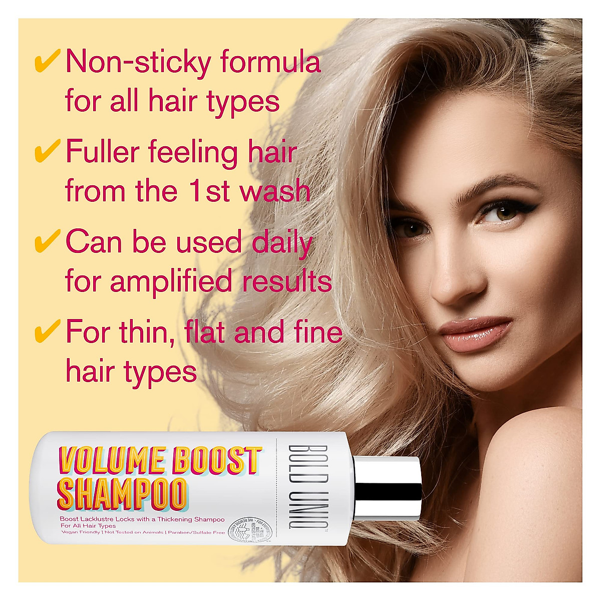 Volumizing Shampoo - Lightweight Hair Thickening Shampoo For Fuller Looking Hair in One Use - Volume Shampoo For Thin, Flat & Fine Hair - Adds Lift, Body Shine, Strength & Elasticity - Sulfate Free