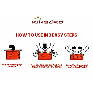 Kinsard Waterproof Dry Bags, Roll Top Sack, With Zipper, Side Pockets, and Adjustable Straps-Protects Valueables and All Gear, For Kayaking, Boating, Beach, Hiking, 10 Liter Dry Bag(Orange)