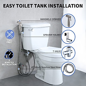 Bidet Sprayer for Toilet,Timewill Stainless Steel Handheld Bidet Bathroom Hand Shower for Muslim Toilet Water Sprayer Jet Spray Cloth Diaper Sprayer Set Pets Shower Feminine Hygiene Cleaning