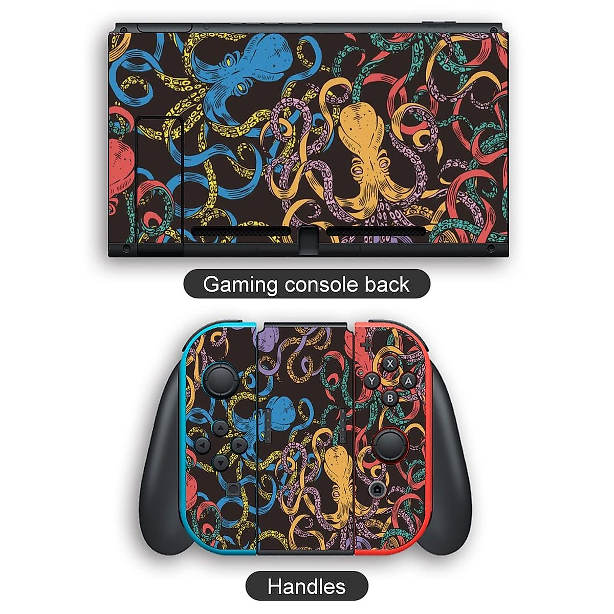 Sea Life Octopus Skin Protective Film Sticker Game Protector Full Wrap Compatible for Nintendo Switch for Switch