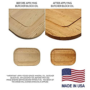 Walnut Hollow Solid Cherry Serving & Charcuterie Board for Entertaining, Weddings, and Gifts (42385)