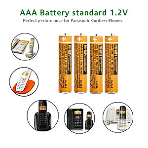 EOCIK 6 Pack HHR-4DPA NI-MH Rechargeable AAA Batteries for Panasonic 1.2V 700mAh AAA Rechargeable Battery for Cordless Phones