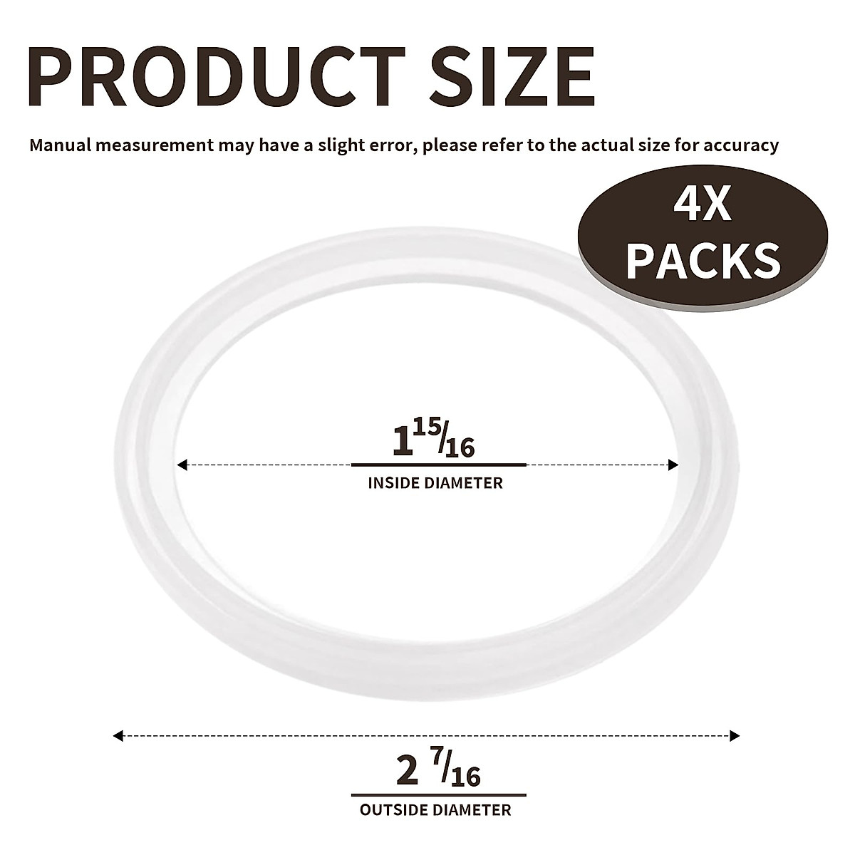 Hasanbar Replacement Gaskets Compatible with Thermos Stainless King Food Jar 16 and 24 Ounce, Silicone Seals Ring Ensures Containers a Leak-Proof Seal, O-Rings with No Phthalate/Latex/BPA - 4 Pack