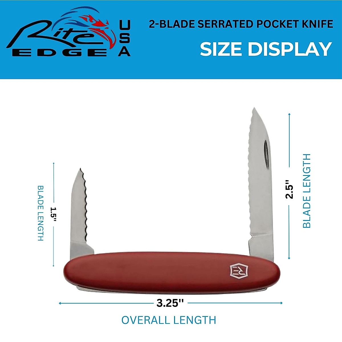 Rite Edge Outdoor Pocket Knife Set – Premium 4.25" Folding Knife & 3.25" 2-Blade Trapper EDC Knife