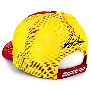 Checkered Flag Joey Logano Victory Lane Shell Pennzoil Sponsor Team Mesh Hat Red/Yellow