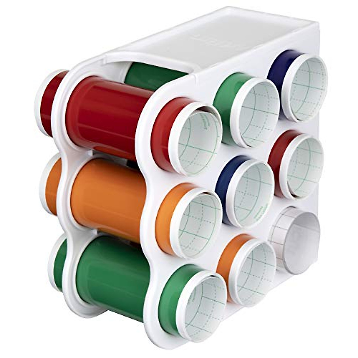 ArtBin 6866AG Mini Vinyl Storage Rack, Organizer up to 9 (5.5") Vinyl Rolls, White, 1 Rack