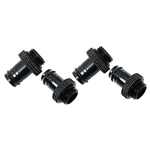 CSNSD Tube Connector 6PCS G1/4 to 3/8Inch Barb Fitting for Soft Tubing PC Water Cooling System Black