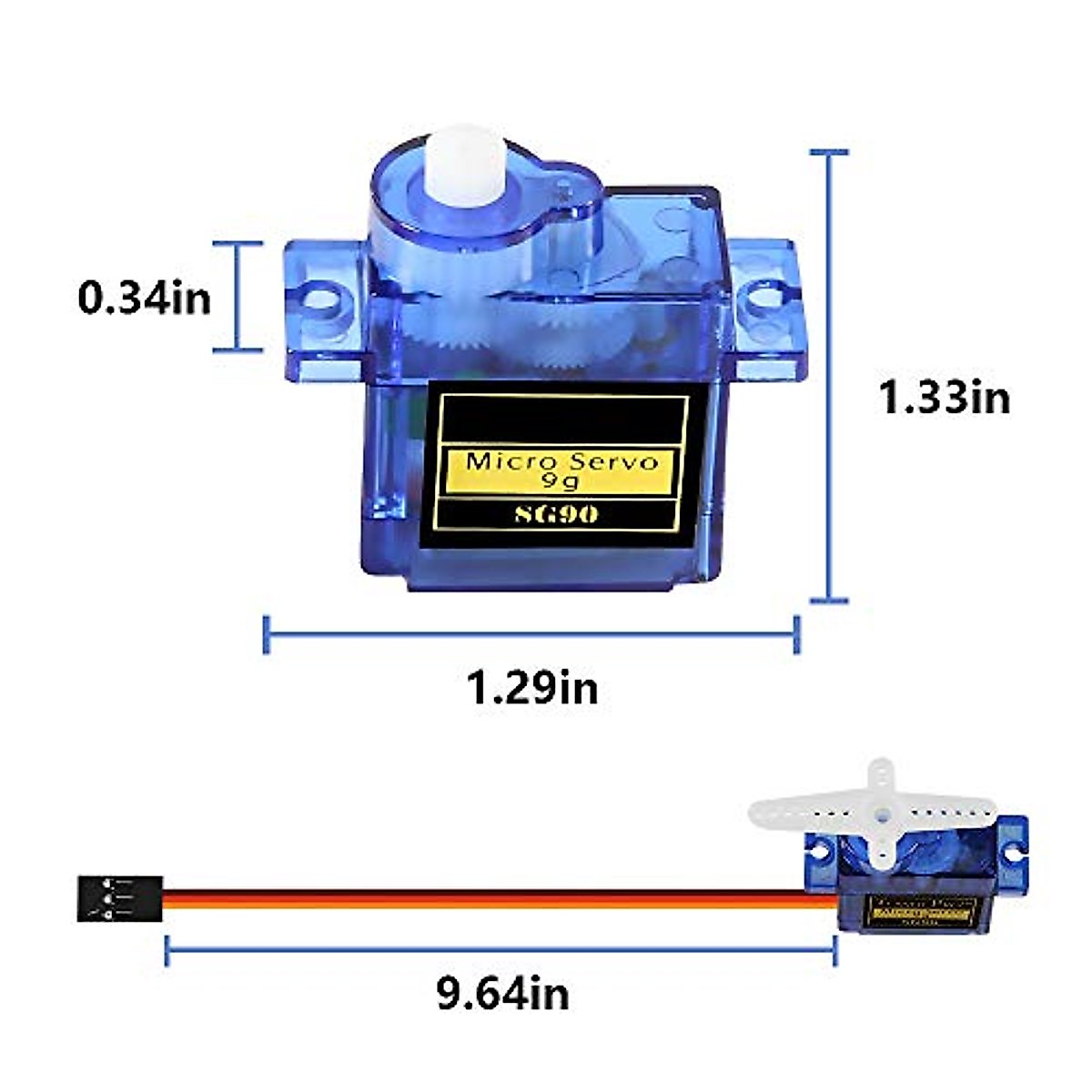 12PCS SG90 Micro Servo Motor, Dorhea Mini Servo SG90 9g Servo Kit for RC Helicopter Airplane Car Boat Robot Arm/Hand/Walking/Servo Door Lock Control