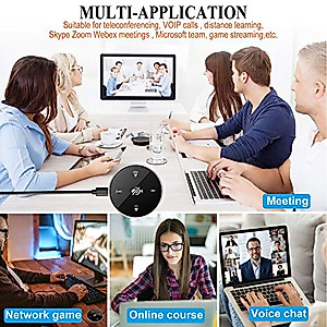 Upgrated USB Conference Microphone with Speaker,Laptop Omnidirectional Computer Mic with Touch-Sensor to Mute/Volume,for Zoom Meetings,Skype,VoIP Call,Interview,Christmas Stocking Stuffers Gifts