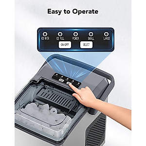 BEBISUNY Ice Makers Countertop - Ice Maker Machine 6 Mins 9 Bullet Ice, 26 Lbs/24 Hrs, Portable Countertop Ice Maker with Self Cleaning Function, Ice Maker for Home/Kitchen/Party, Stainless Steel