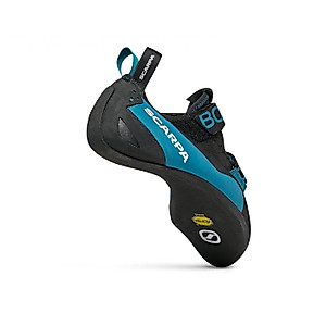 SCARPA Boostic Rock Climbing Shoes for Sport Climbing and Bouldering - Specialized Performance for Edging and Support - Black/Azure - 9.5-10