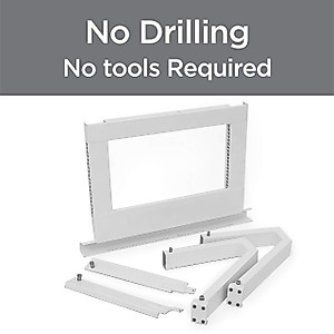 Top Shelf TSB-2438 Universal Heavy Duty Window Air Conditioner AC Support Bracket -Holds Up to 225 lbs., No Drilling or Tools Required, White