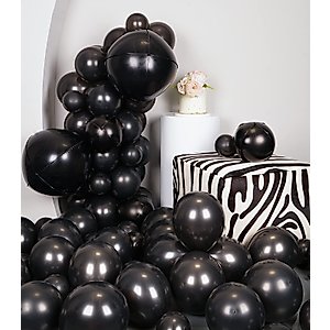 RainbowQ Party 78PCS Black Metallic Balloon Different Sizes 18/12/10/5 Inch Latex Shiny Chrome Helium Balloons Arch Garland Kit for Graduation Birthday Party Decorations