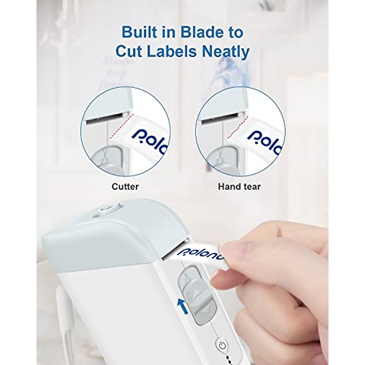 Label Maker, POLONO P10 Mini Label Printer, Portable Wireless Connection Label Maker Machine with Tape, Multiple Templates Available for Smartphone Easy to Use Office Home Organization Kitchen Storage