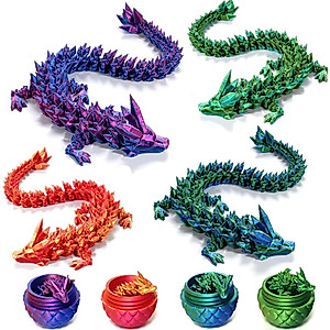 Easter Basket Stufers, 3D Printed Dragon Surprise Egg , Decorative Easter Egg fillers Easter Gifts for Boys Kids Home Decor, Executive Dragon Fidget Desk Toys (Purple)