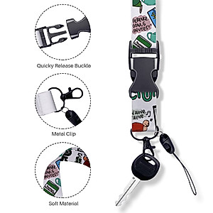 Id Badge Holder with Lanyard Retractable Badge Reel Office TV Show Merchandise Fun Office Themed Gift Lanyards for Id Badges Vertical Id Protector Badge Clip for Nurse Doctor Teacher Student Coworker