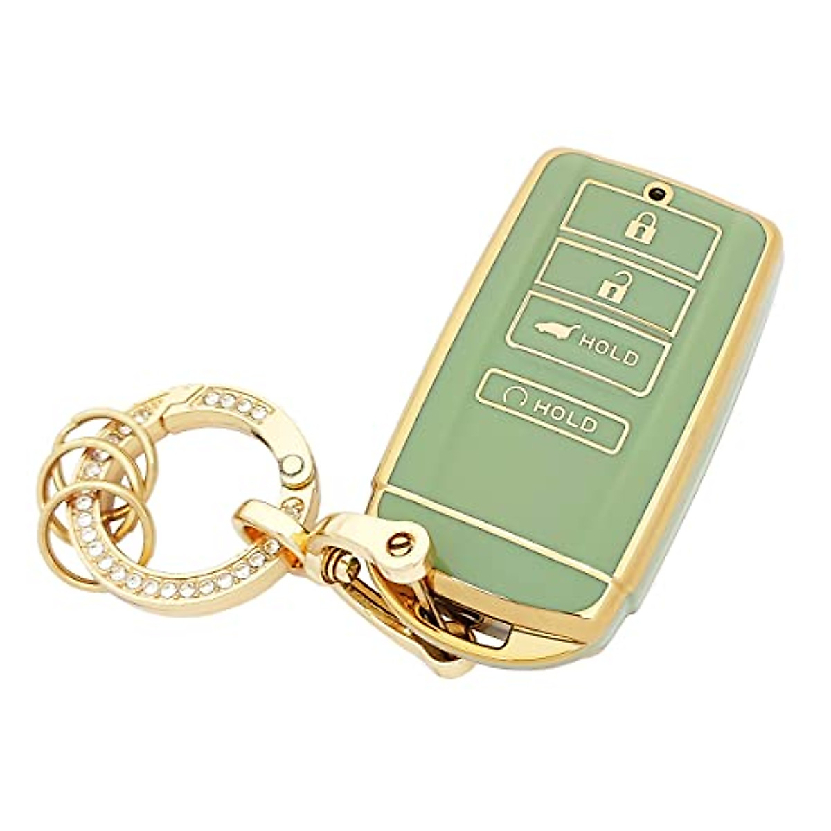 Key Fob Cover for Acura with Keychain Soft TPU Car Key Shell Case Protector Compatible with Acura ILX MDX RLX TLX NSX RDX (Green)