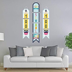 Big Dot of Happiness Happy 100th Day of School - Hanging Vertical Paper Door Banners - 100 Days Party Wall Decoration Kit - Indoor Door Decor