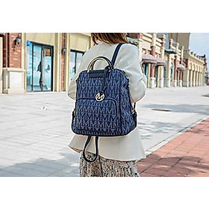 Mia K Collection PU Leather Backpack Purse for Women & Teen Girls - Ladies Fashion Travel - Big Bookbag Top-Handle Black