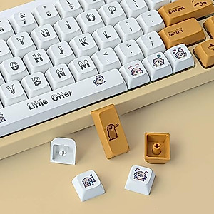 Tsungup PBT Keycaps 134 Keys XDA Profile Keycaps Dye-Sublimation Cute Mizuse Custom Keycaps Full Set for ANSI Layout Cherry MX Switches Mechanical Keyboards