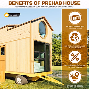 Portable Wooden House - Mobile Tiny Home Cabin with Modern Design, Eco-Friendly Materials, Un-Furnished - Ideal for Off-Grid Living, Vacation Homes, and Guest Houses