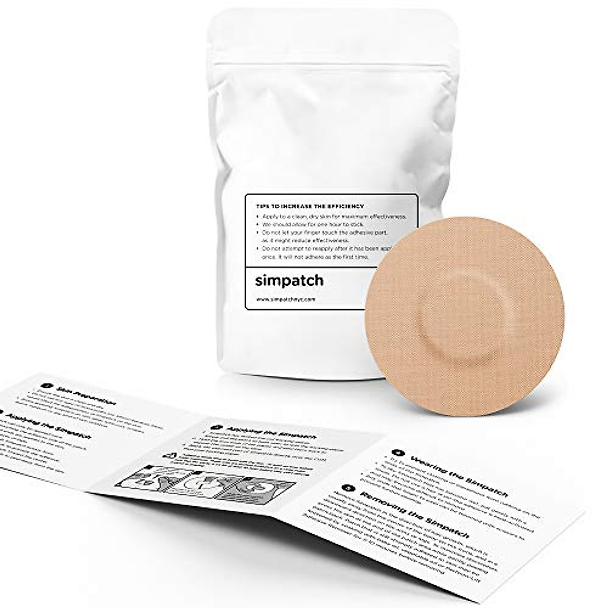 SIMPATCH – Adhesive Patch for Libre (25-Pack) – Waterproof Adhesive (Beige)