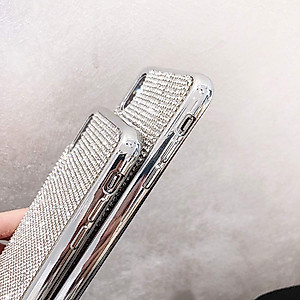 LUVI Fusicase for iPhone 11 Diamond Case Cute Bling Glitter Rhinestone Crystal Shiny Sparkle Protective Cover with Electroplate Plating Bumper Luxury Fashion Case for iPhone 11 Silver